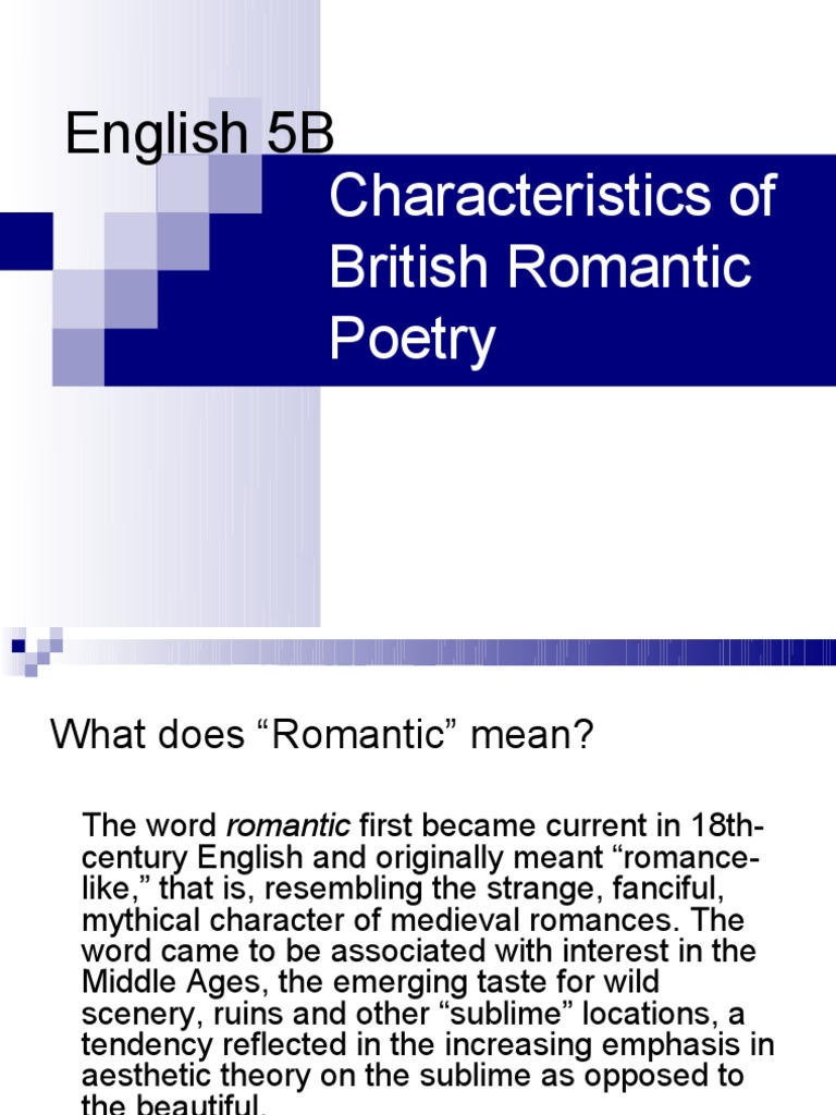 Characteristics of British Romantic Poetry Rev | PDF | Romanticism ...