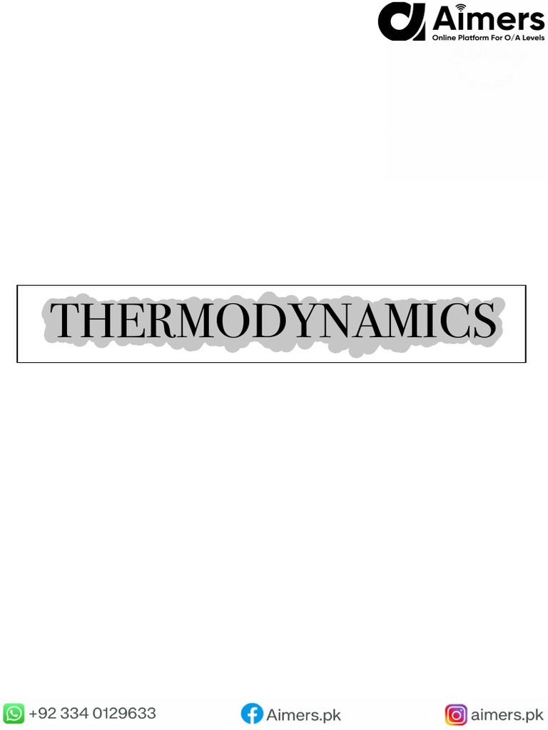 Thermodynamics A Level | PDF | Gases | Heat