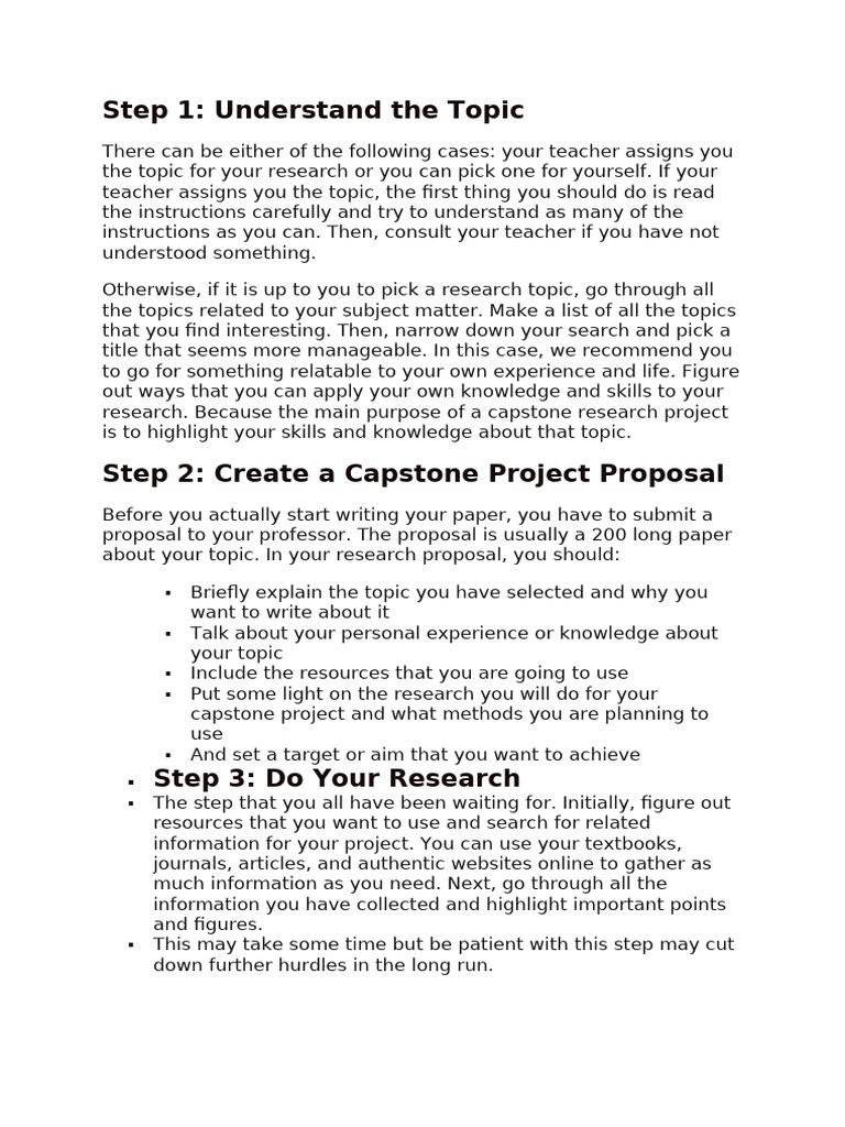 Writing a Capstone Project Guide | PDF | Experience | Knowledge