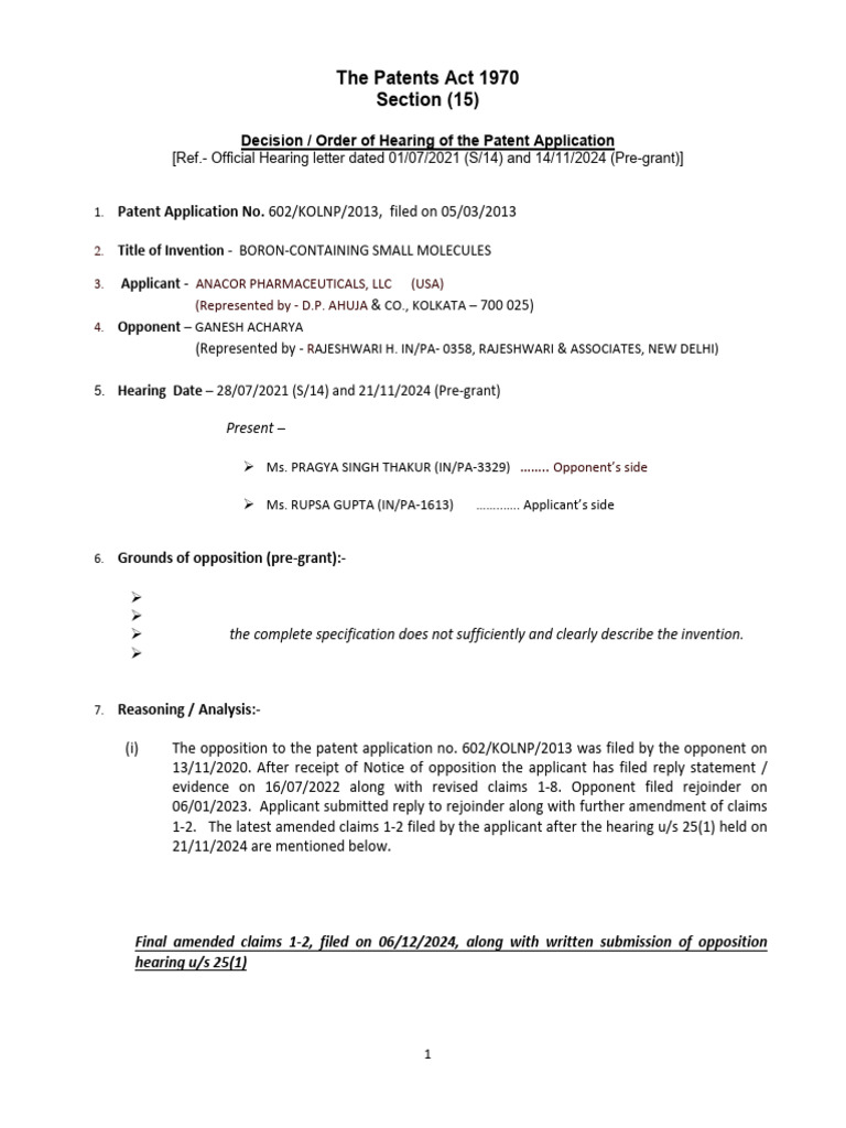 GSK656 Decision | PDF | Prior Art | Patent