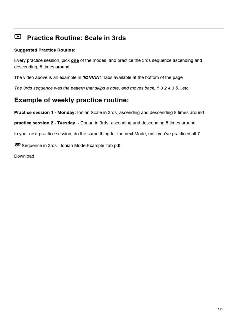 Scale Practice Routine in 3rds | PDF