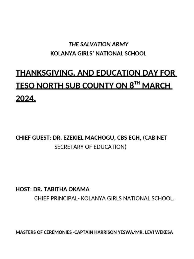 Thanks giving program2 | PDF