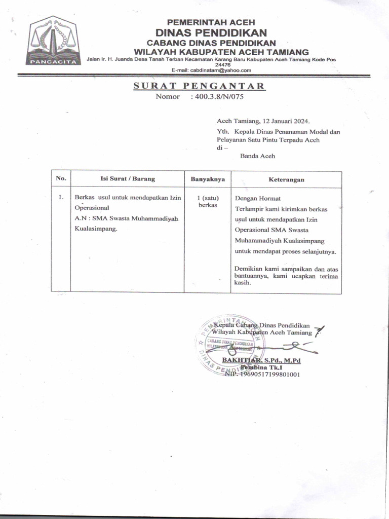 Surat Pengantar Proposal Pengantar | PDF