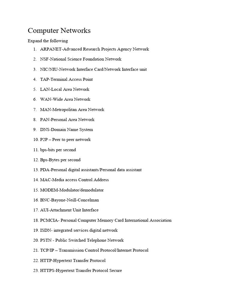 Essential Computer Network Terms Explained | PDF