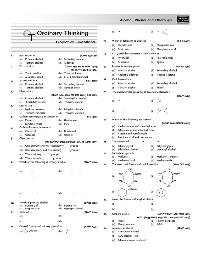 Alcohols Phenols Ethers OrganicChemistry | PDF | Ether | Ethanol