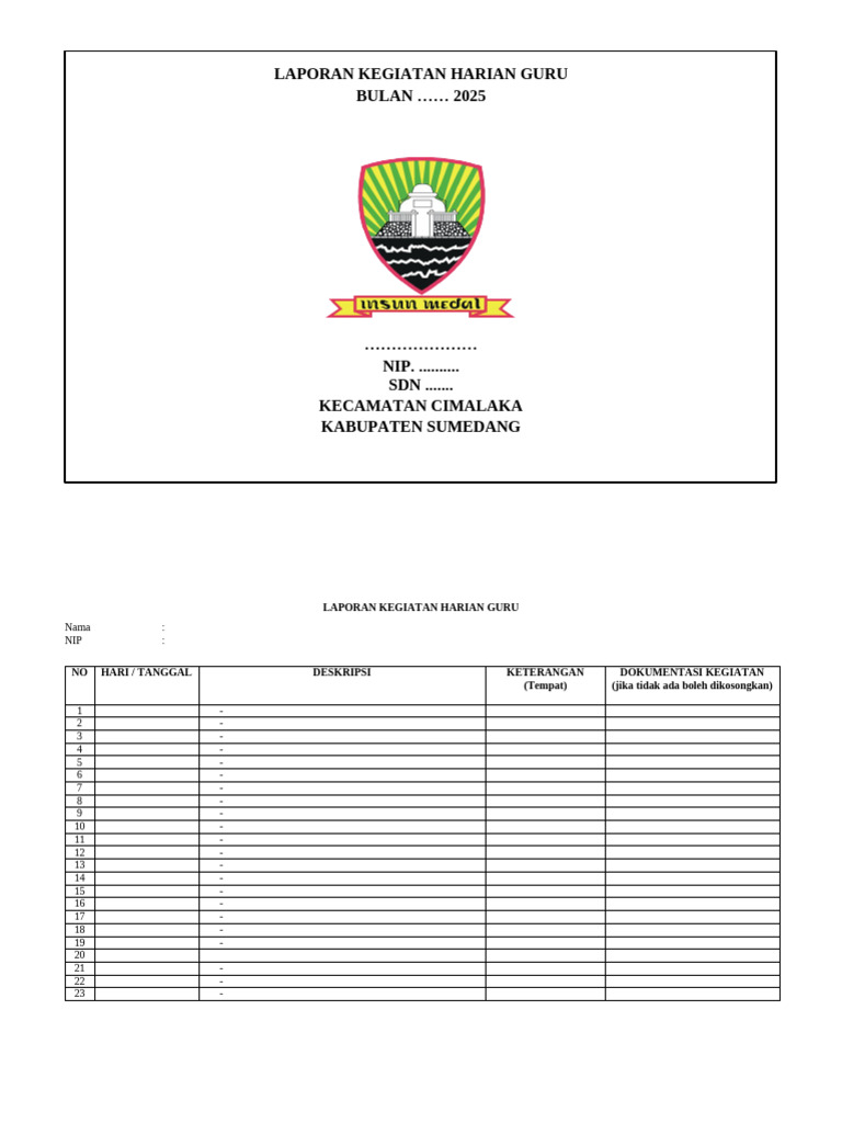 Contoh Form Lkh | PDF