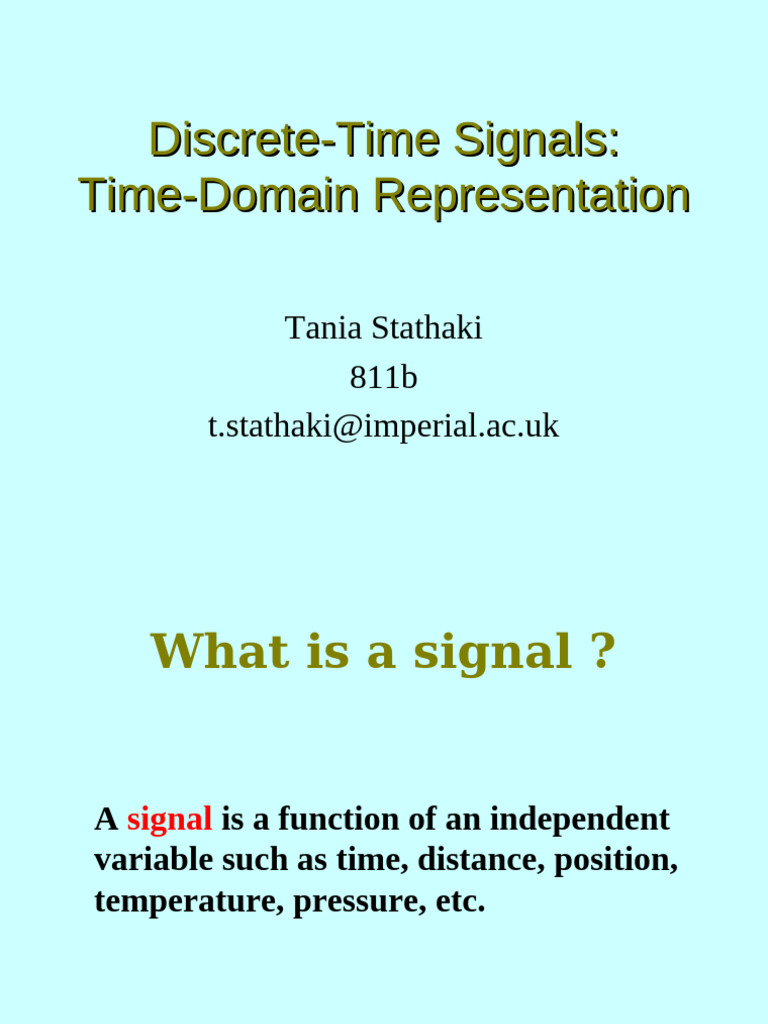 Lectures 1-2 Time-Domain Characterization of LTI Discrete-Time Systems ...