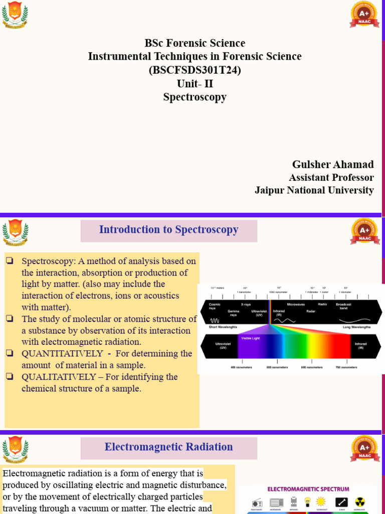 Bscfsds301t24 Unit II | PDF | Electromagnetic Radiation | Electromagnetic Spectrum
