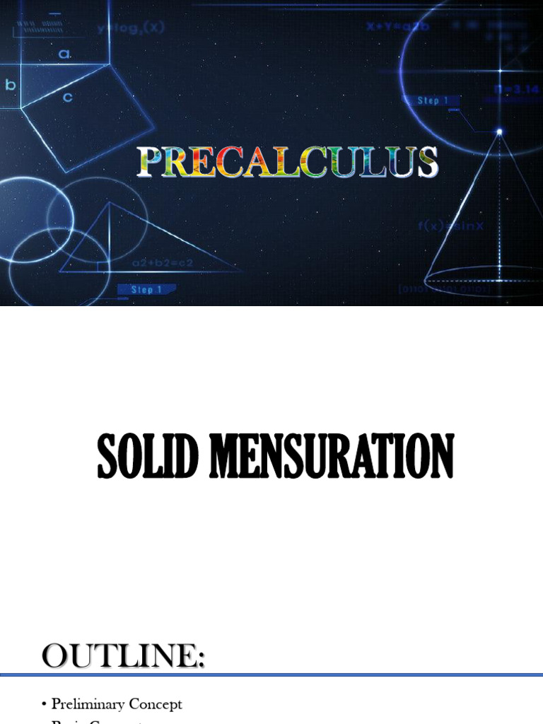 Lecture 1 Solid Mensuration | PDF | Rectangle | Triangle