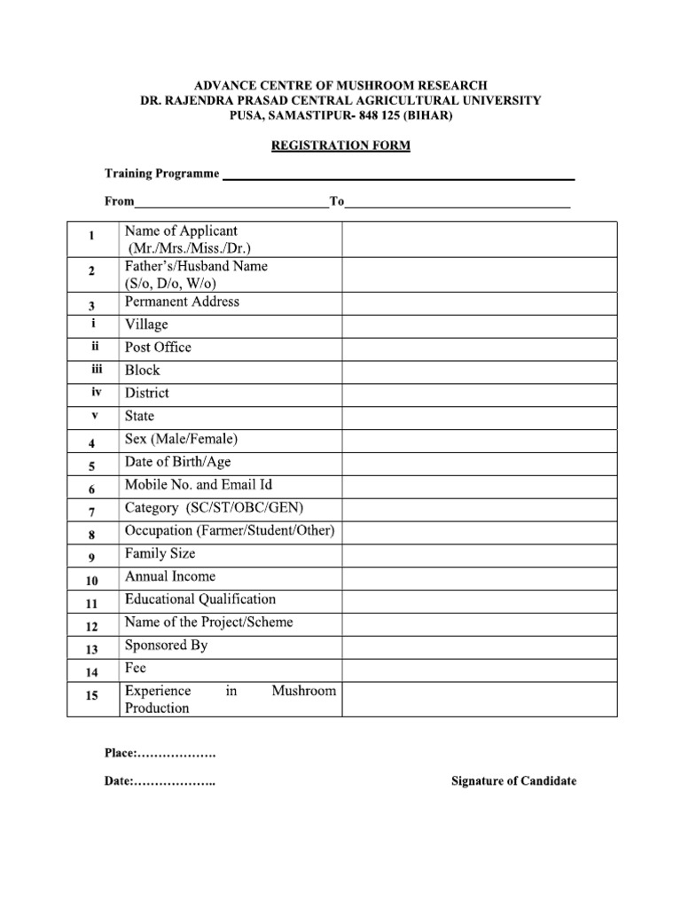 Registration Form | PDF