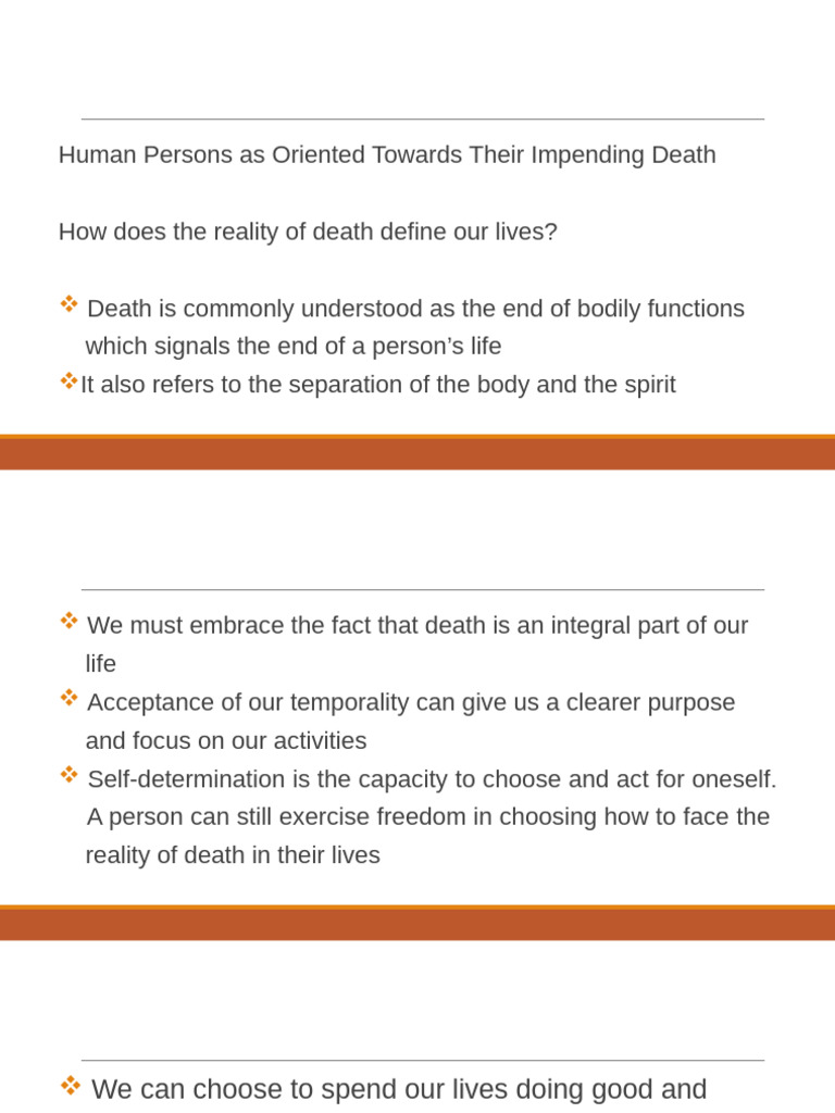 Human Person As Oriented Towards Impending Death | PDF