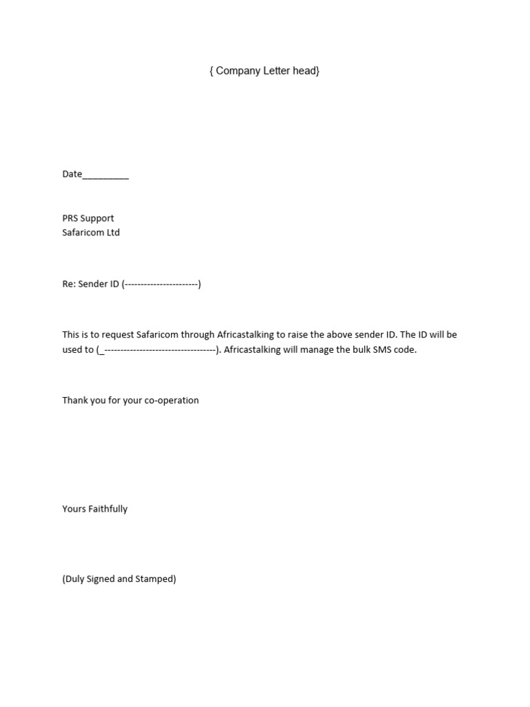 Draft Letter For Sender Id | PDF