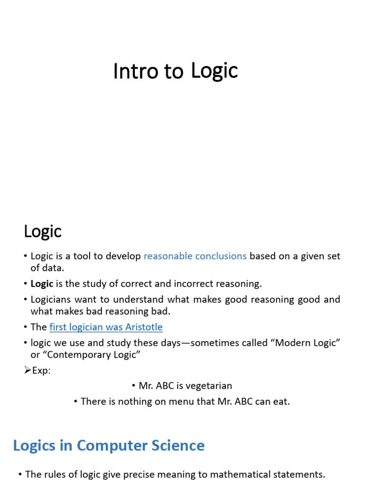 Intro To Logic | PDF | If And Only If | Logic