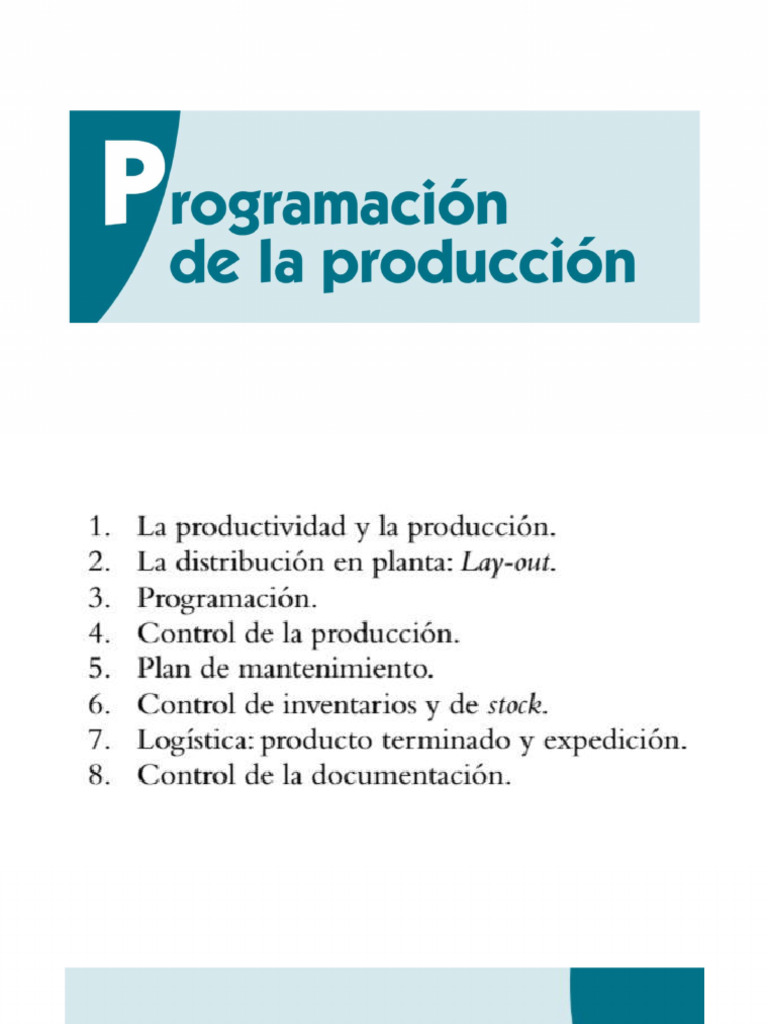 Programación de La Producción | PDF | Planificación | Mercado (economía)
