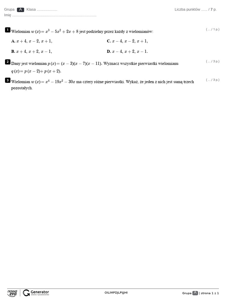 ,MMM Test (Z Widoczną Punktacją) | PDF