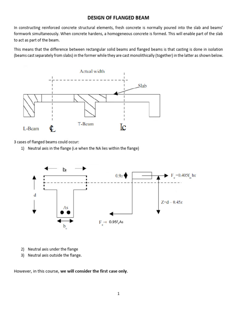 Design Considerations for Flanged Beams | PDF