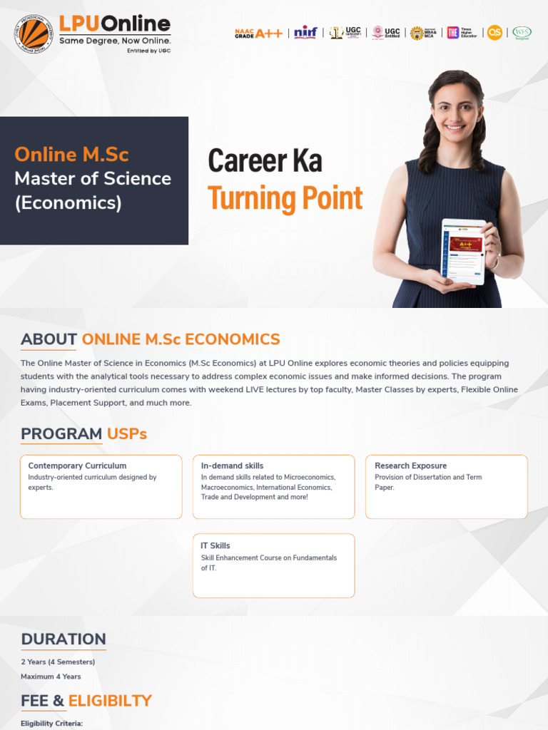 M.SC Economics LPU | PDF | Economics | Master Of Science