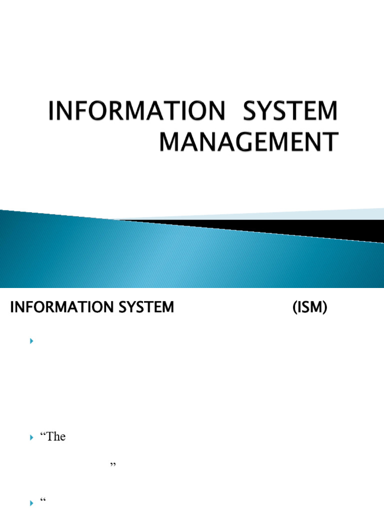 Ism Lecture Unit_1 | PDF | Information System | Databases