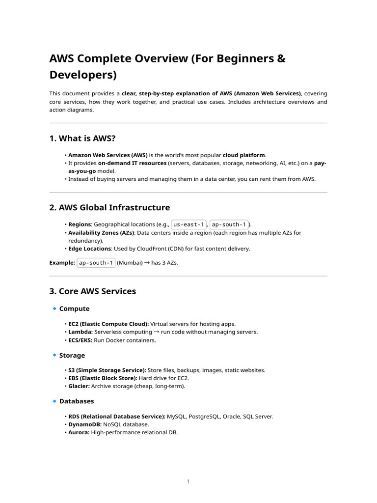 Aws Complete Overview | PDF | Amazon Web Services | Information Technology
