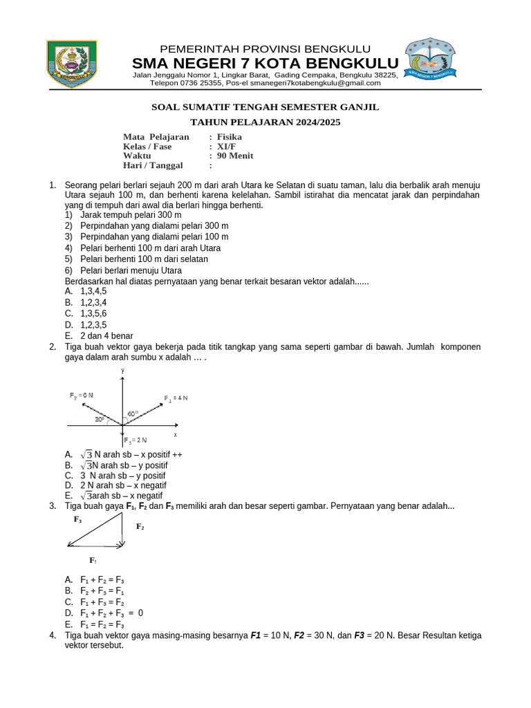 SOAL STS GANJIL FISIKA XI TP 2024-2025 | PDF