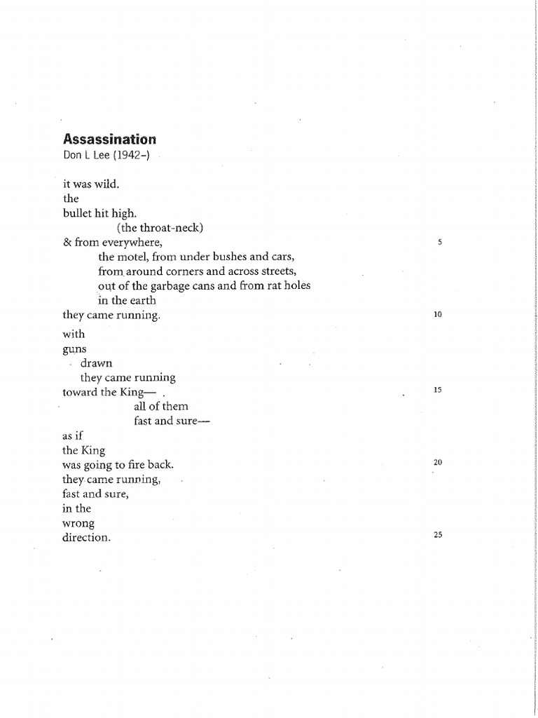 Assassination Poem Questions | PDF