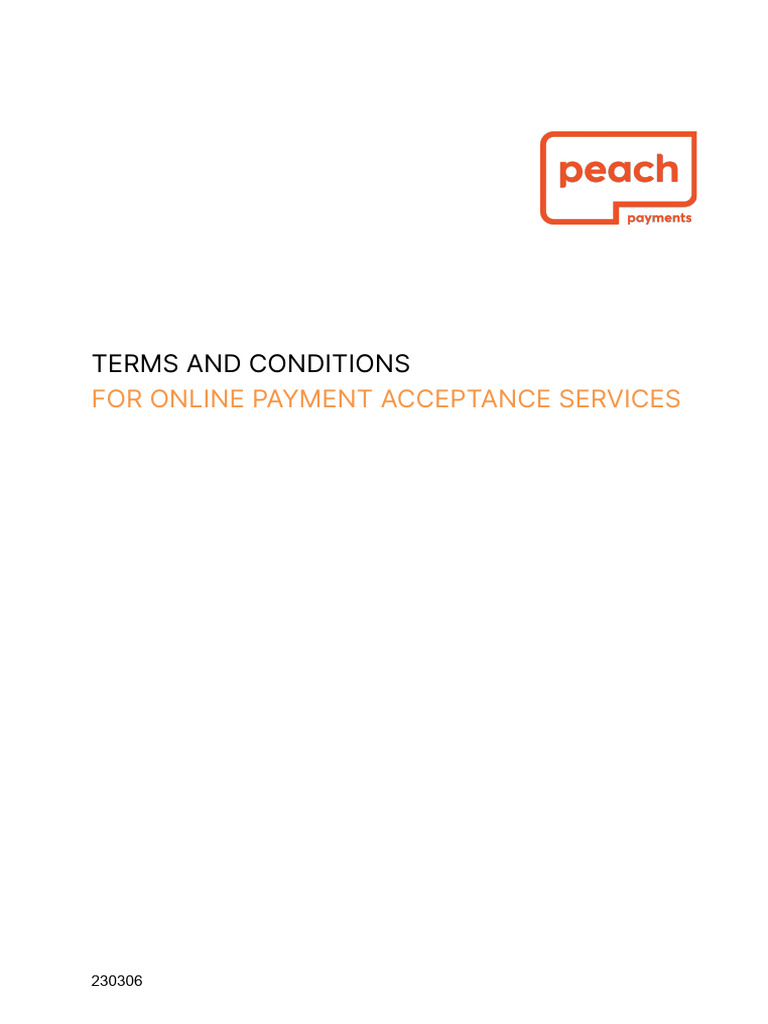Peach Payments Merchant Agreement | PDF | Payments | Credit Card