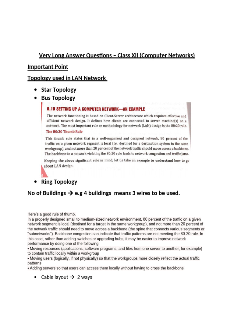 Very Long Answer Questions - Class XII (Computer Networks) Important ...