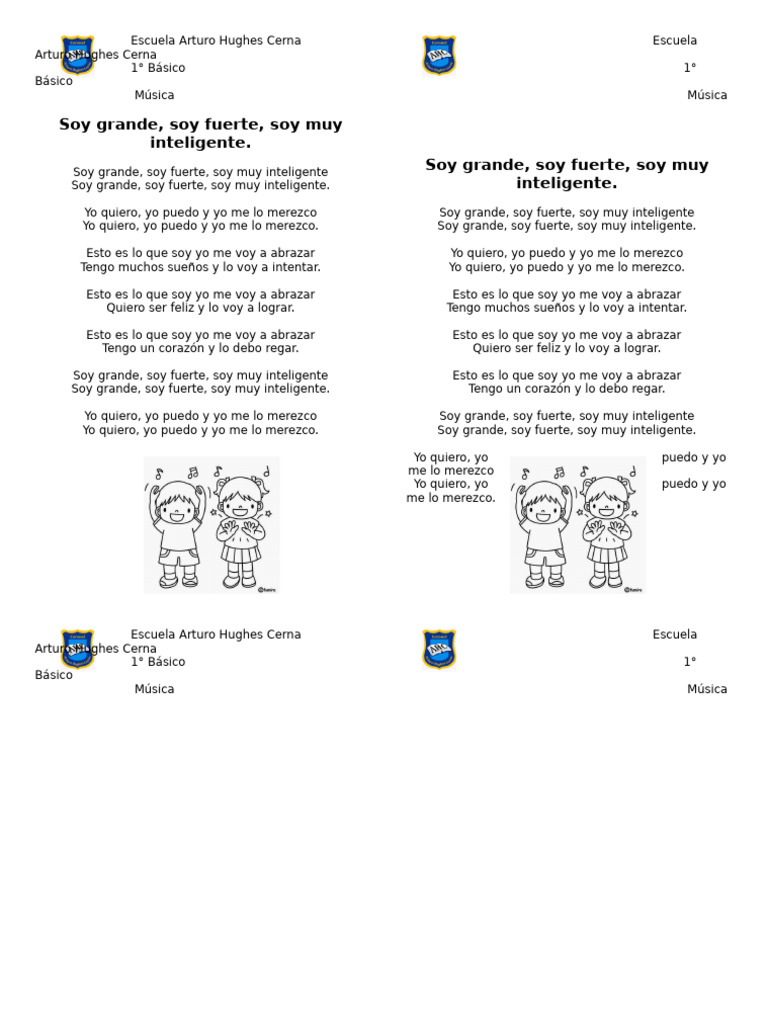 Letra de "Soy Grande, Soy Fuerte" | PDF