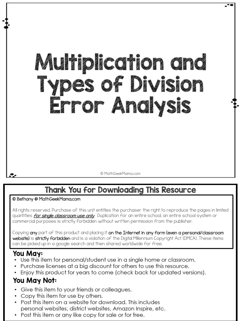Multiplication Error Analysis Guide | PDF | Digital Millennium ...