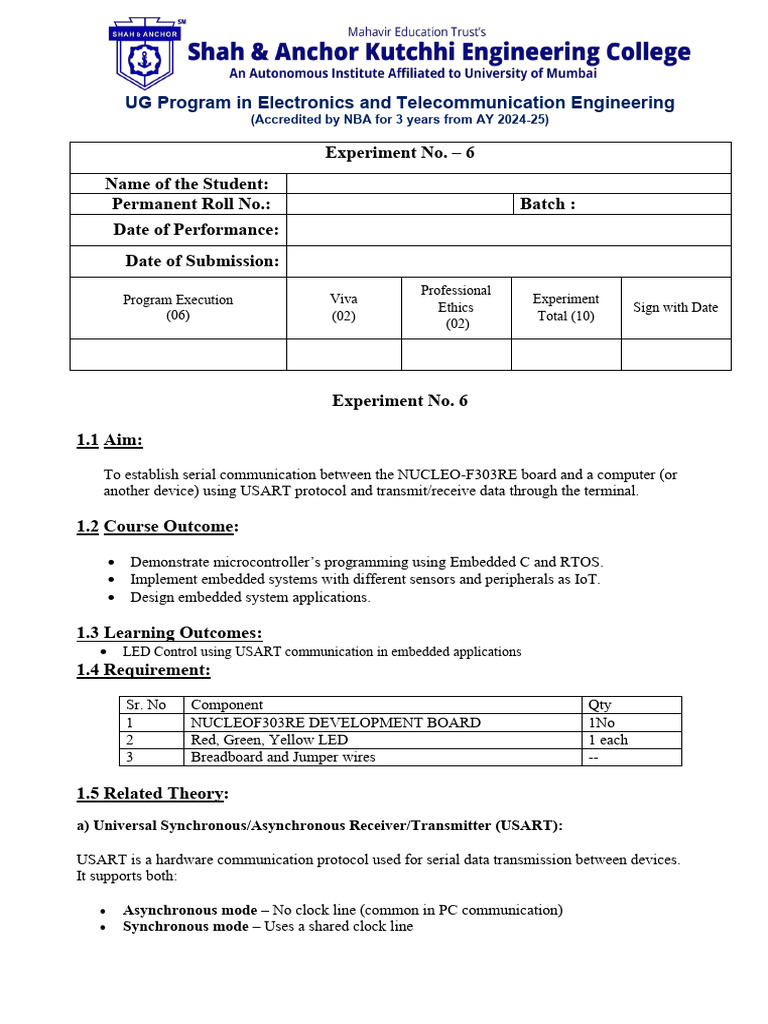 USART Communication in Embedded Systems | PDF | Computing ...