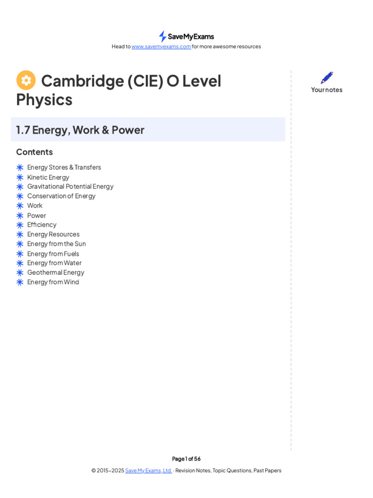 1.7 Energy, Work, Power | PDF | Solar Energy | Energy Development