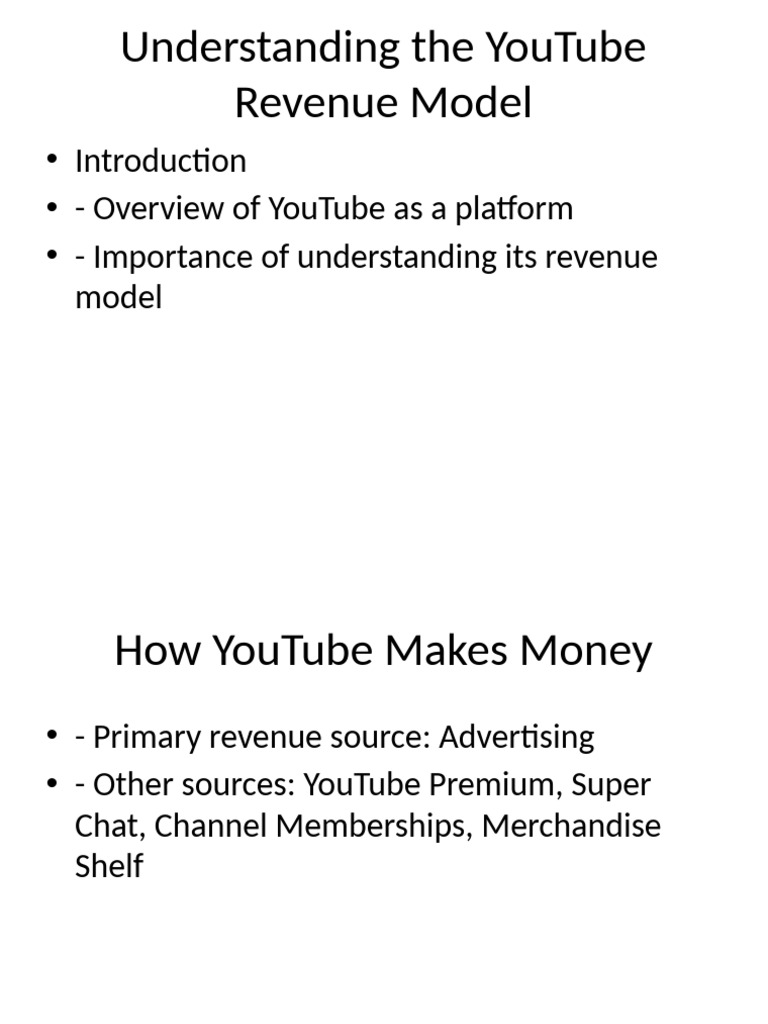 YouTube Revenue Model Presentation | PDF