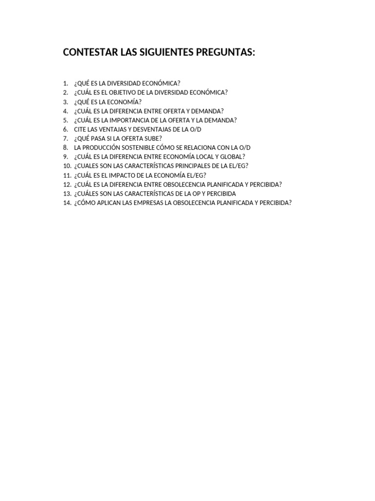 Contestar Las Siguientes Preguntas | PDF
