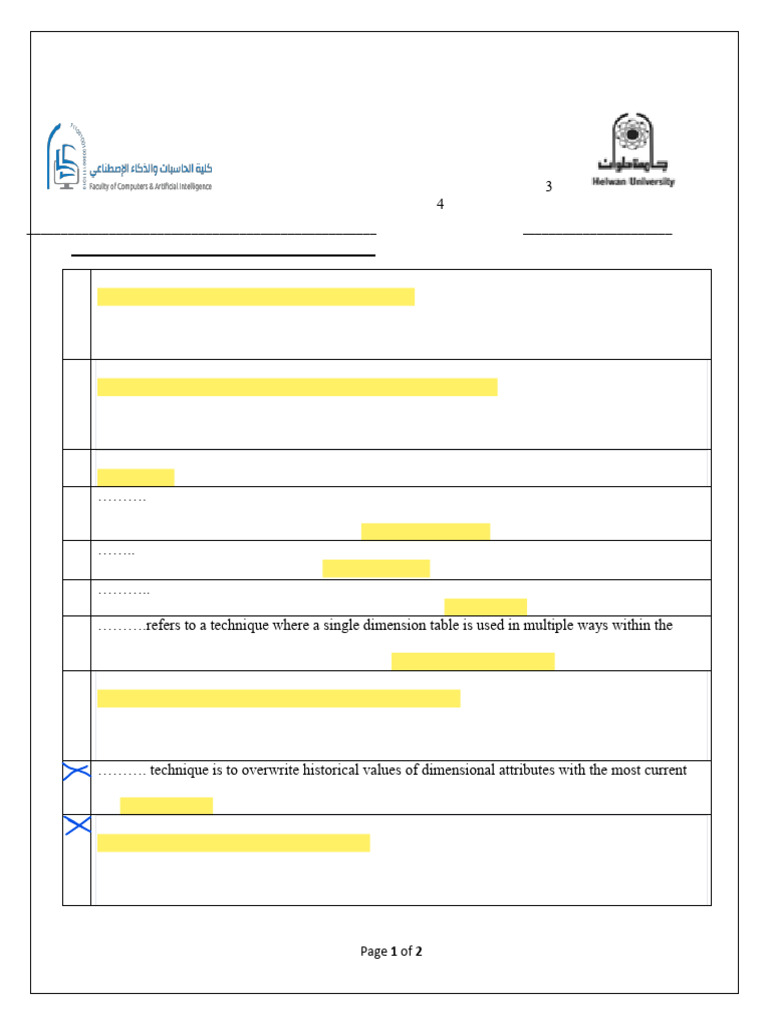 Data-Warehouse - Midterm (Answers) | PDF | Data Warehouse | Information ...