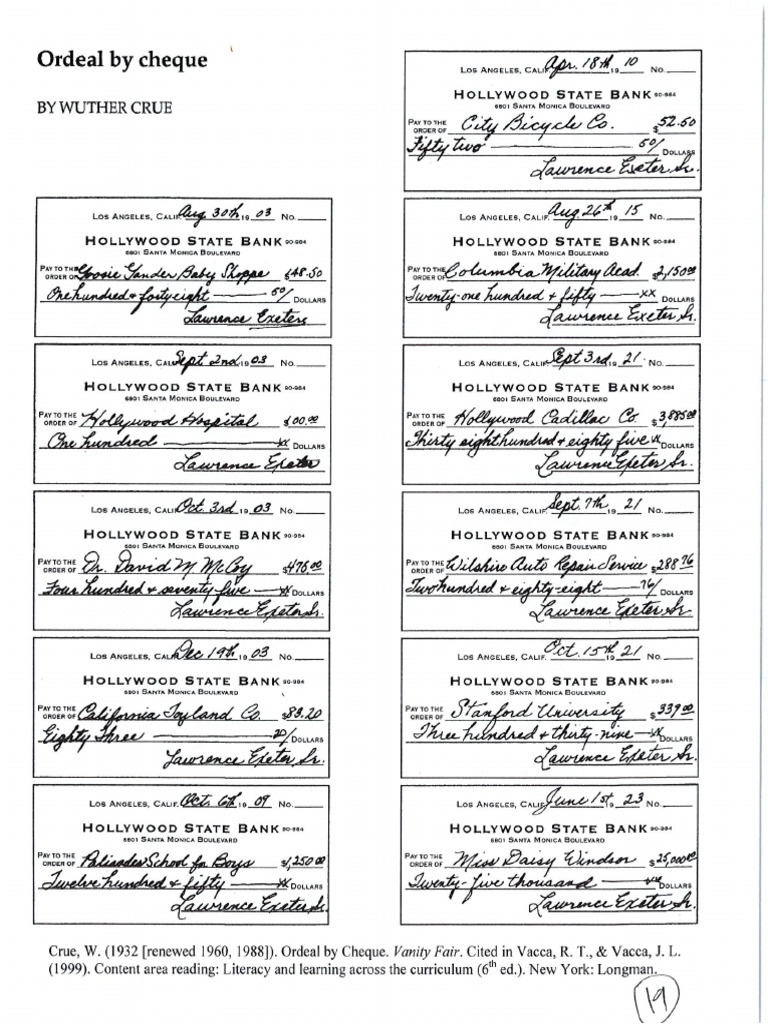 Ordeal by Cheque | PDF