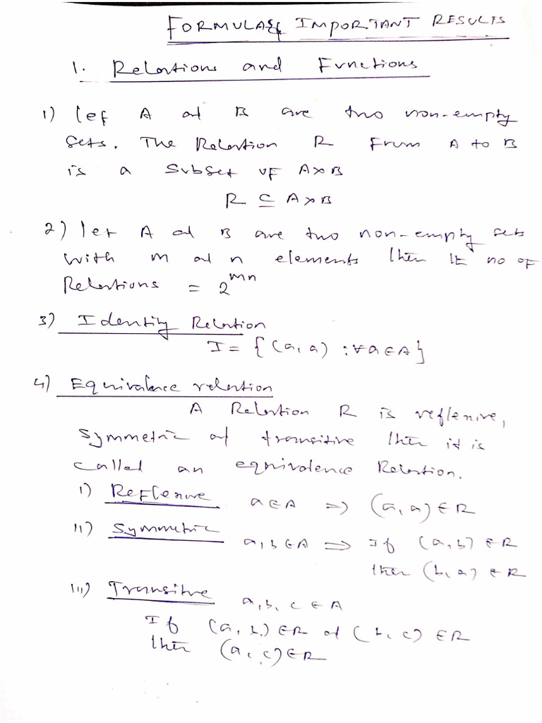 Maths Formulas Sheet | PDF