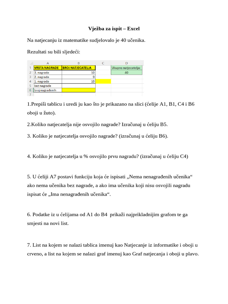 Excel - Ponavljanje Za Ispit | PDF