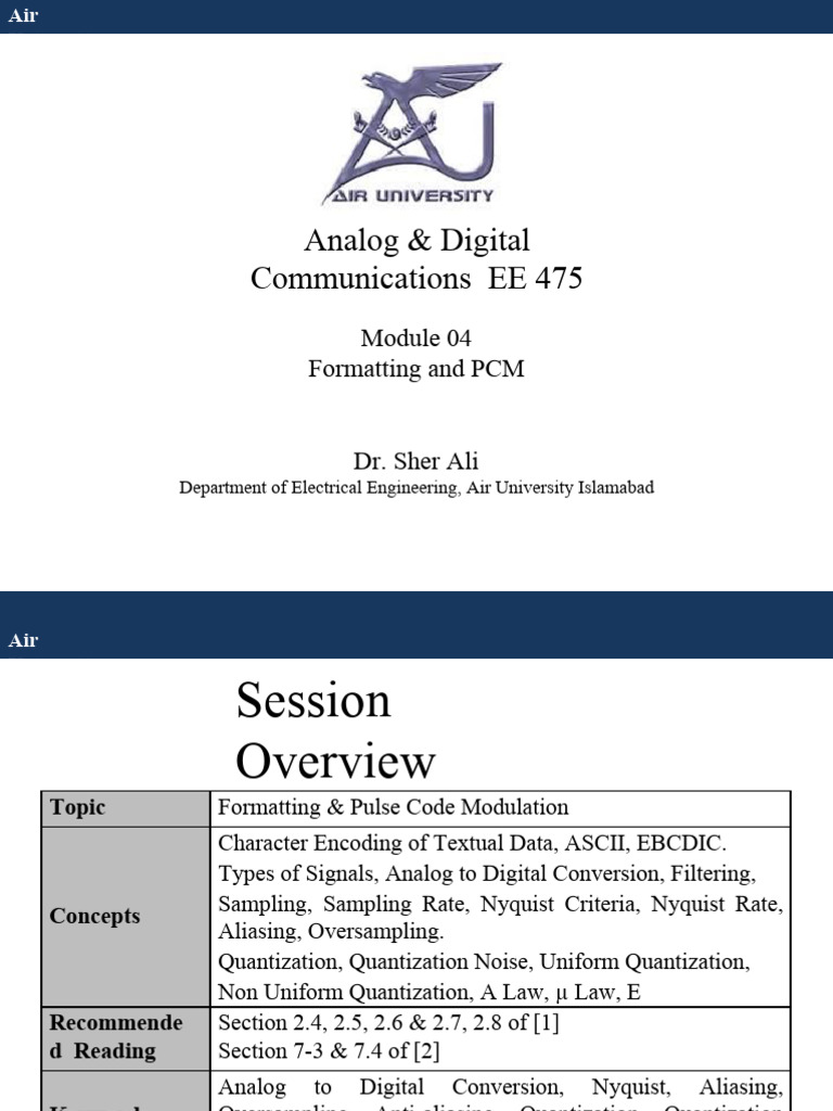 Formating and Pulse Modulation | PDF | Sampling (Signal Processing) | Bandwidth (Signal Processing)