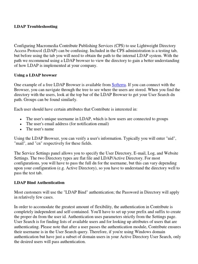LDAP Troubleshooting | PDF | User (Computing) | Active Directory