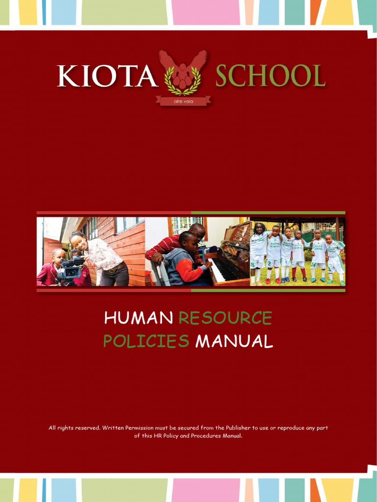 Kiota School HR Policies Manual | PDF | Bribery | Employment