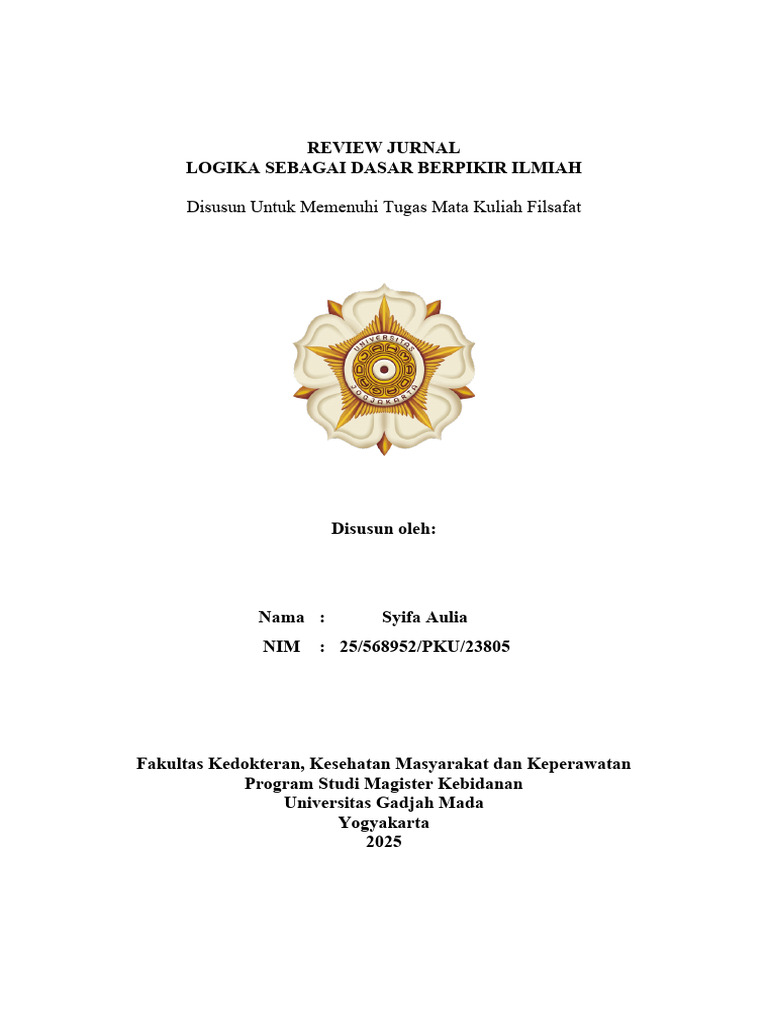Syifa Aulia - Review Jurnal Logika Sebagai Dasar Berpikir Ilmiah | PDF ...