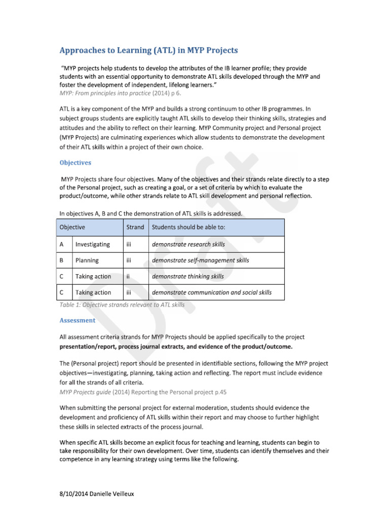 Atl Skills Rubric | PDF