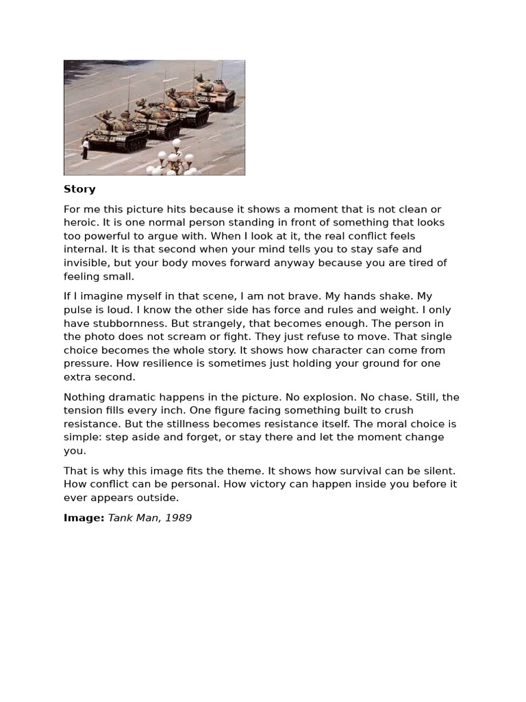 Tank Man Story Acording To Image | PDF