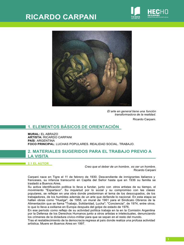 Ricardo Carpani: Arte y Lucha Social | PDF