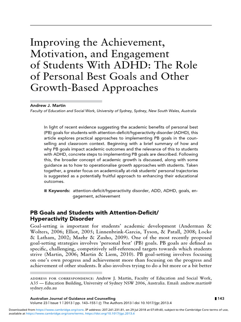 Improving The Achievement Motivation and Engagement of Students With ...