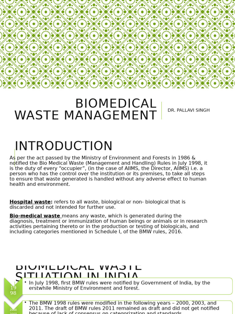 Biomedical Waste Management | PDF | Personal Protective Equipment ...