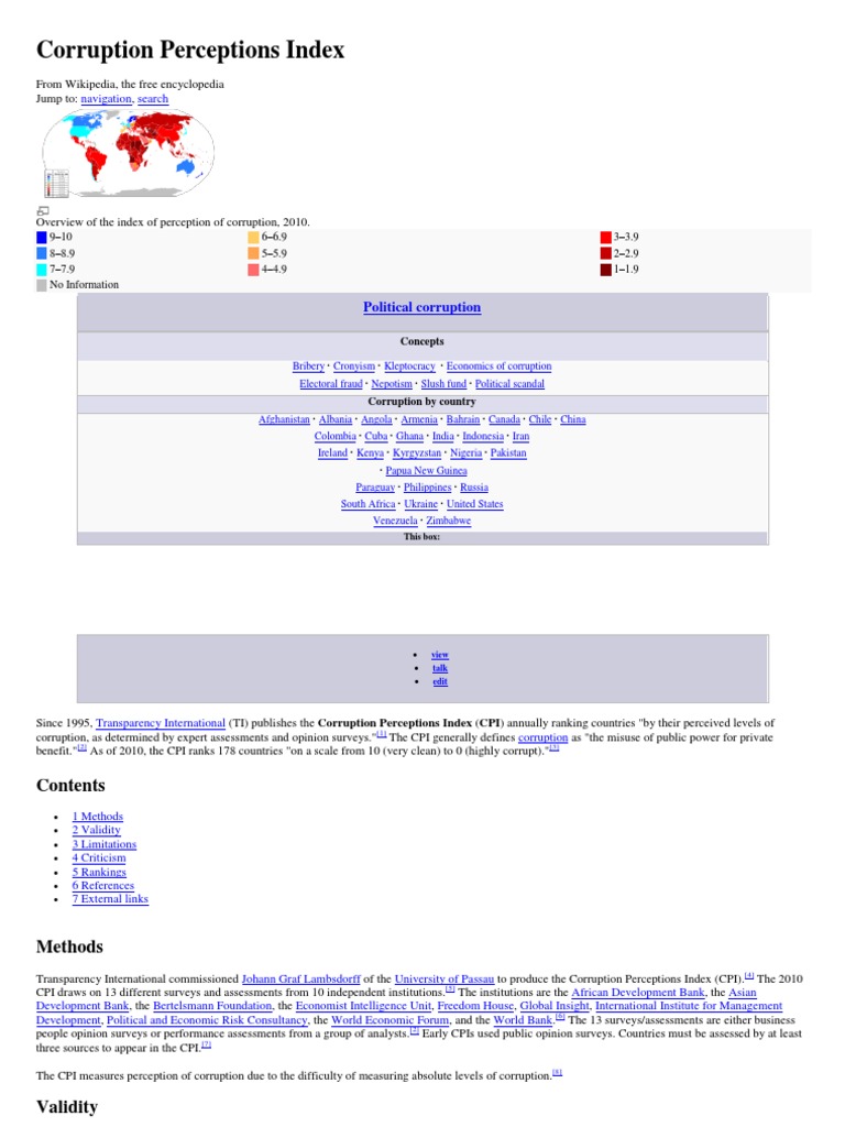 Opini Satu Corruption Perceptions Index | Download Free PDF | Corruption | Corrupt Practices