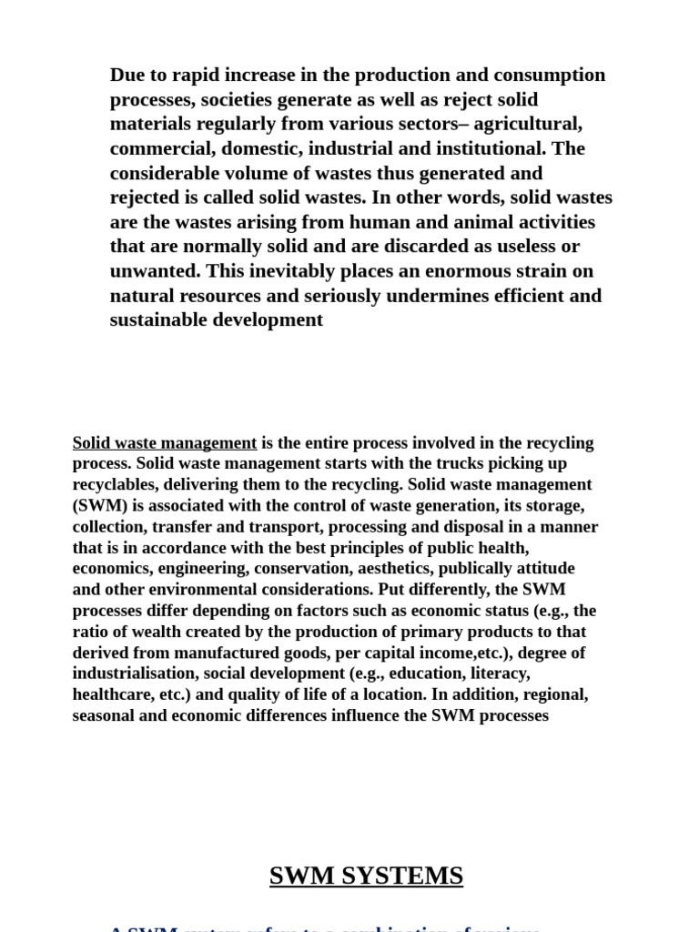 Swm-Unit 1 - A | PDF | Waste Management | Waste