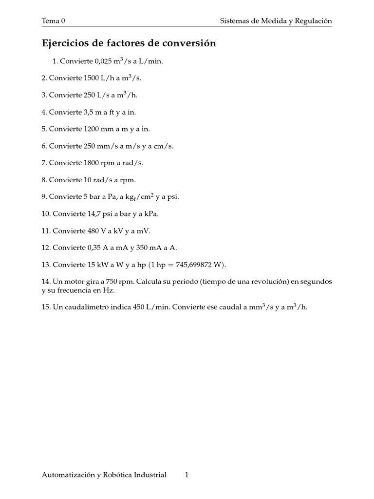 SMR D 1 0 Factores de Conversión | PDF