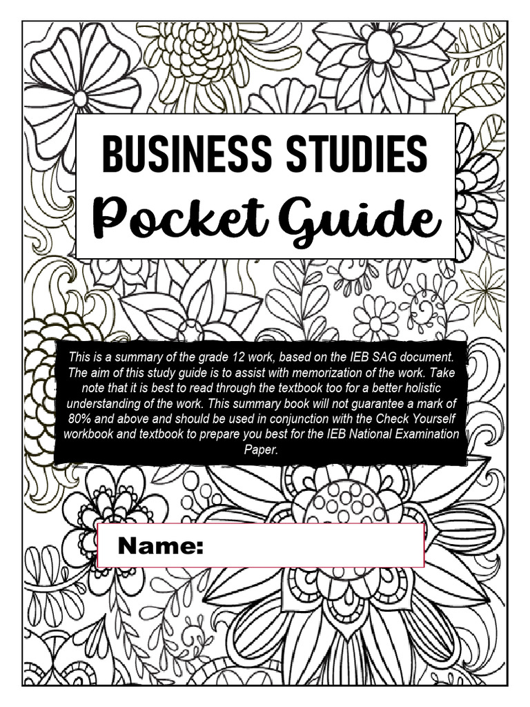 Durban Girl's College Business Studies Grade 12 Pocket Guide 2024 | PDF ...